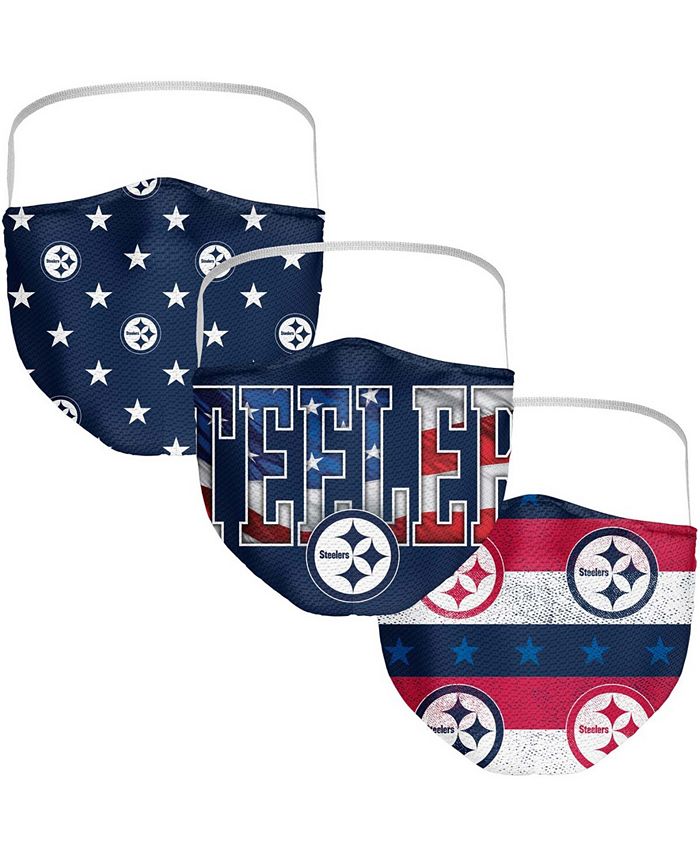 Fanatics Multi Adult Pittsburgh Steelers Patriotic Face Covering 3-Pack ...