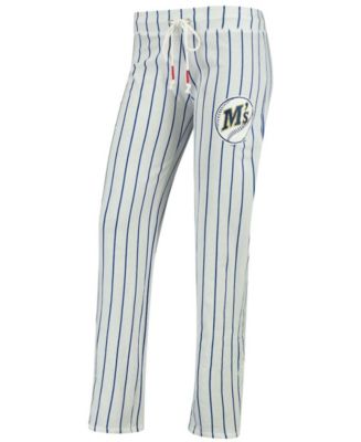 Women's White and Royal Seattle Mariners Vigor Pinstripe Sleep Pant ...
