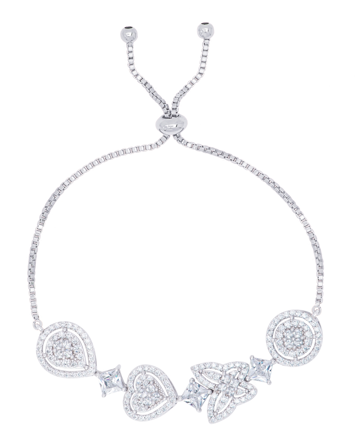 Click here for Cubic Zirconia Multi Shape Adjustable Bracelet in... prices