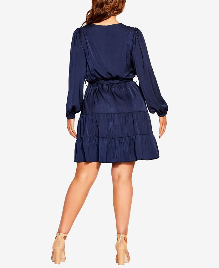 City Chic Trendy Plus Size Pretty Tier Knee Length Dress - Macy's