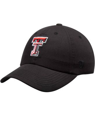 Men's Black Texas Tech Red Raiders Primary Logo Staple Adjustable Hat ...