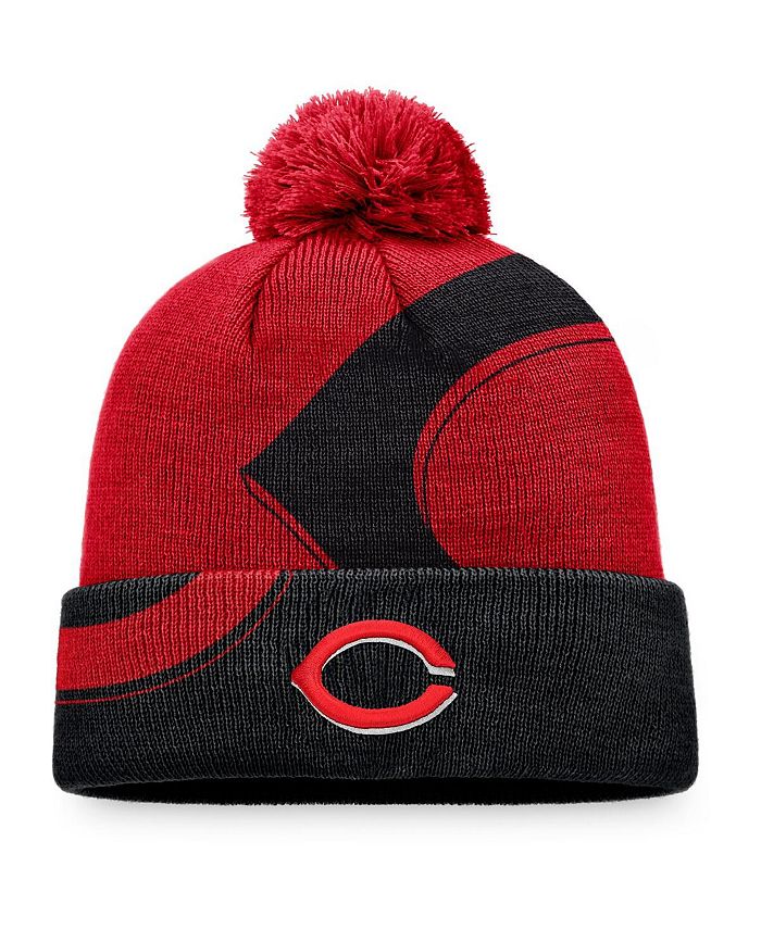 Fanatics Men's Red, Black Cincinnati Reds Block Party Cuffed Knit Hat ...