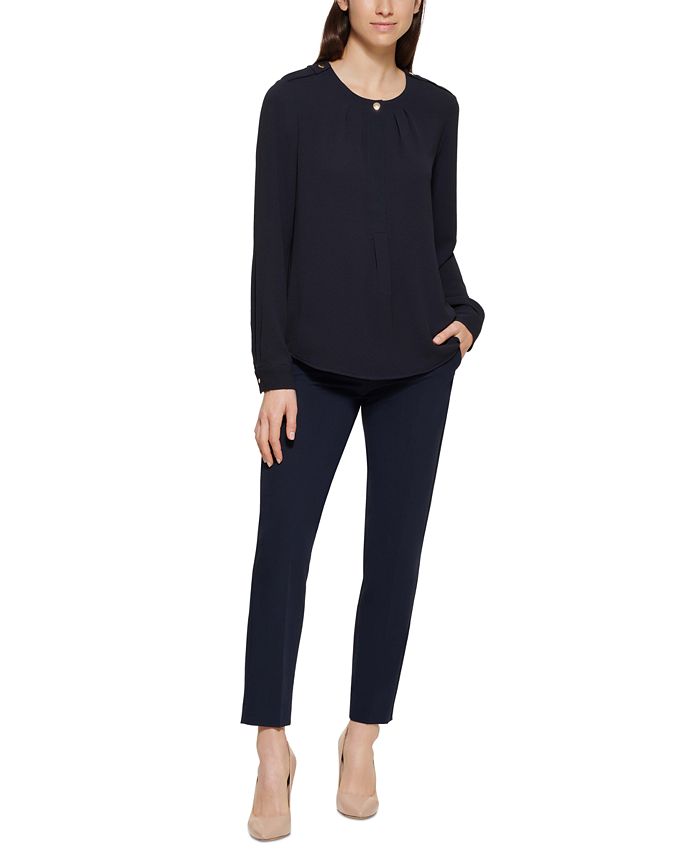 Tommy Hilfiger Snap-Front Blouse - Macy's