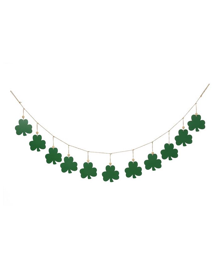 Glitzhome 6' Metal Shamrocks Garland - Macy's