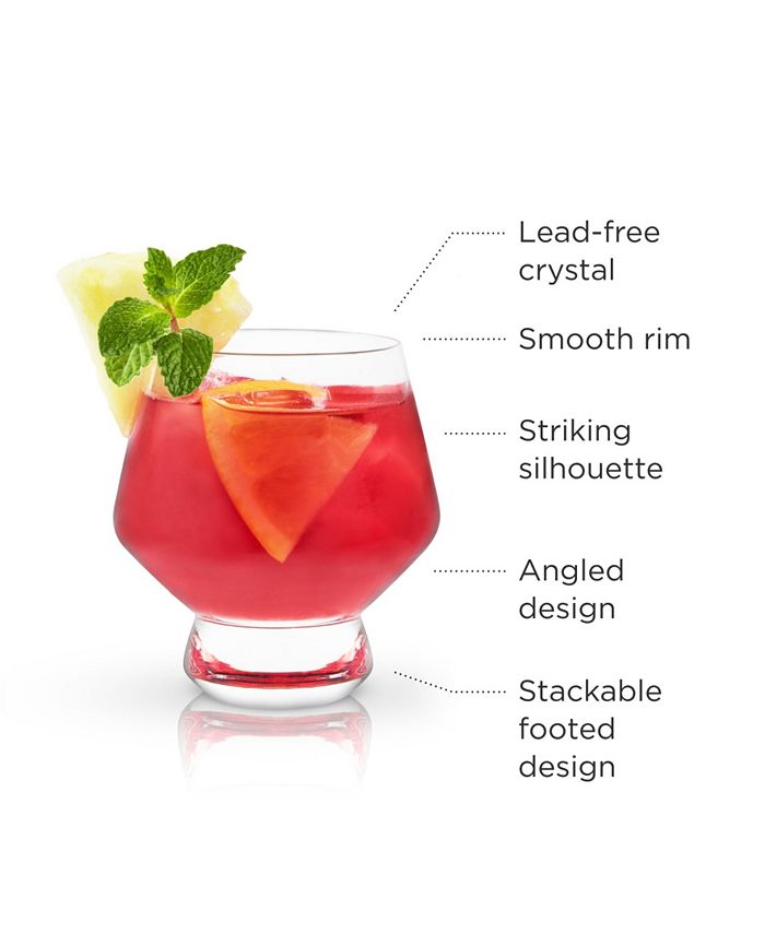 Viski Raye Footed Crystal Punch Cups, Set of 2, 8 Oz - Macy's