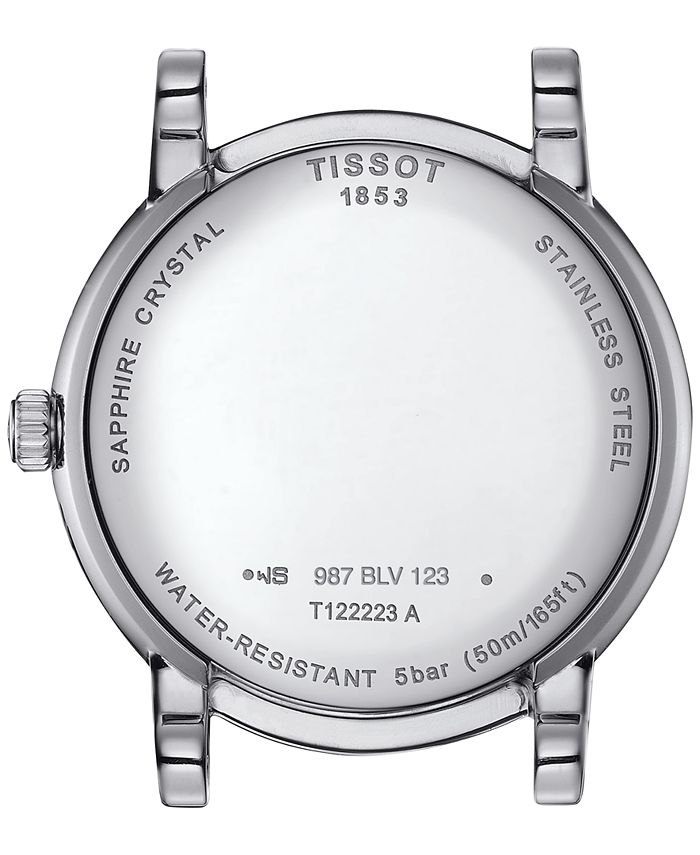 Tissot Women's Carson Premium Lady Moonphase Blue Leather Strap Watch ...