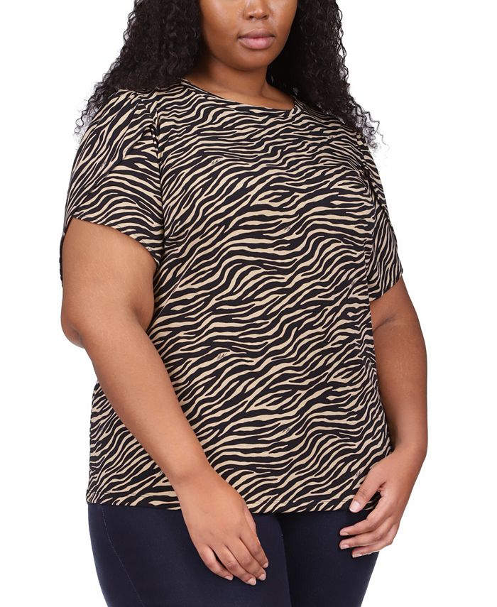 Michael Kors Plus Size Animal-Print Top - Macy's