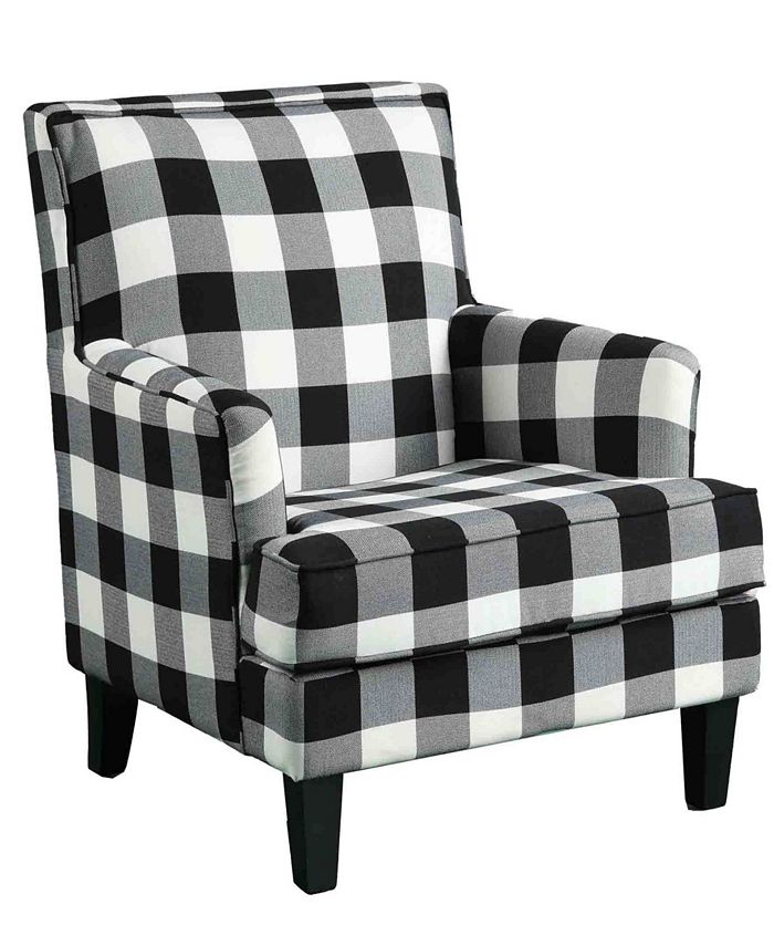 Best Master Furniture Saladin Arm Chair, Checkered Pattern - Macy's
