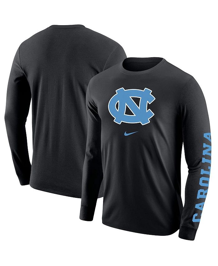Nike Men's Black North Carolina Tar Heels Team Lockup 2-Hit Long Sleeve ...