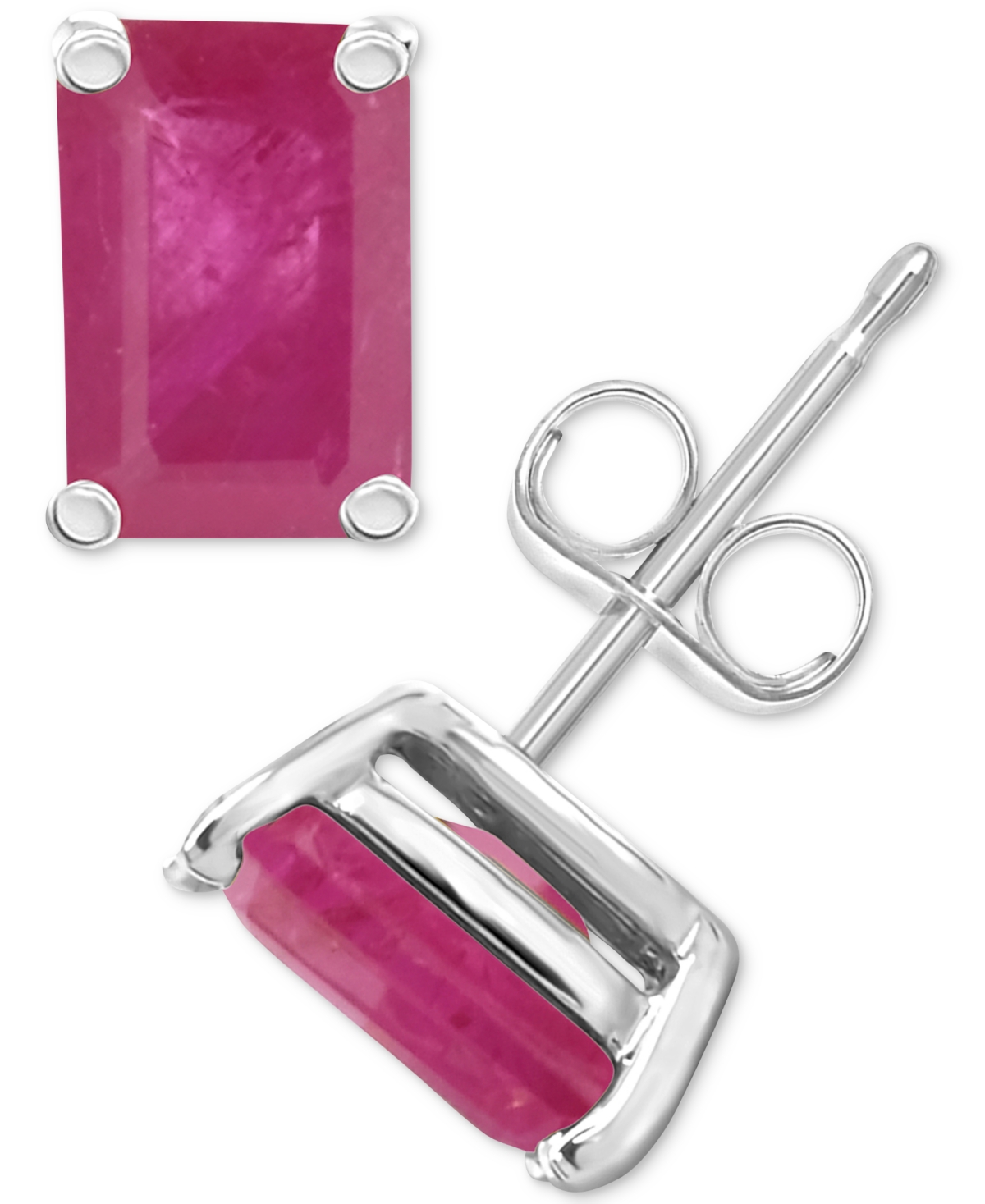 Click here for Ruby Stud Earrings (1-3/8 ct. t.w.) in 14k White G... prices