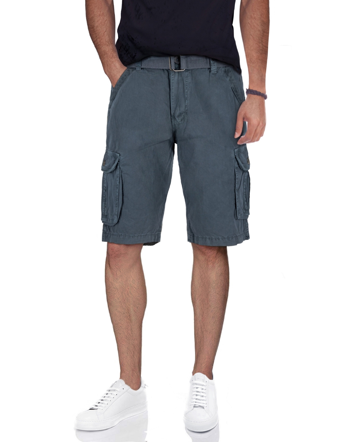 Click here for Mens Belted Twill Tape Cargo Shorts - Steel prices