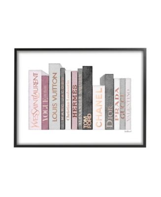 Stupell Industries Fashion Designer Book Stack Pink Gray Watercolor ...