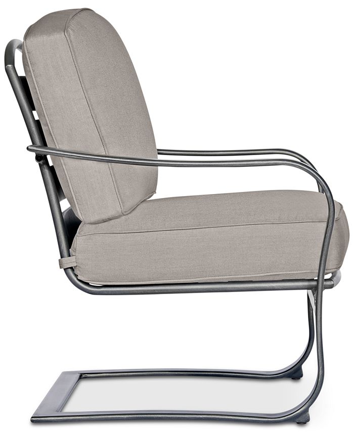 Agio CLOSEOUT! Marlough Wide Slat C-Spring Chair, with Outdoor Cushions ...