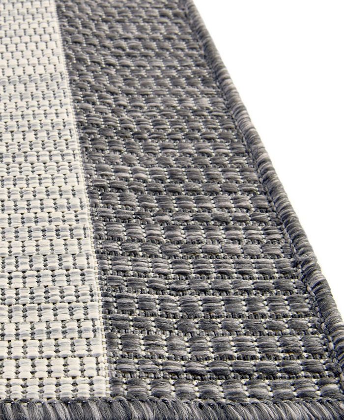 Bayshore Home Outdoor Banded Distressed Stripe 6' x 9' Area Rug - Macy's