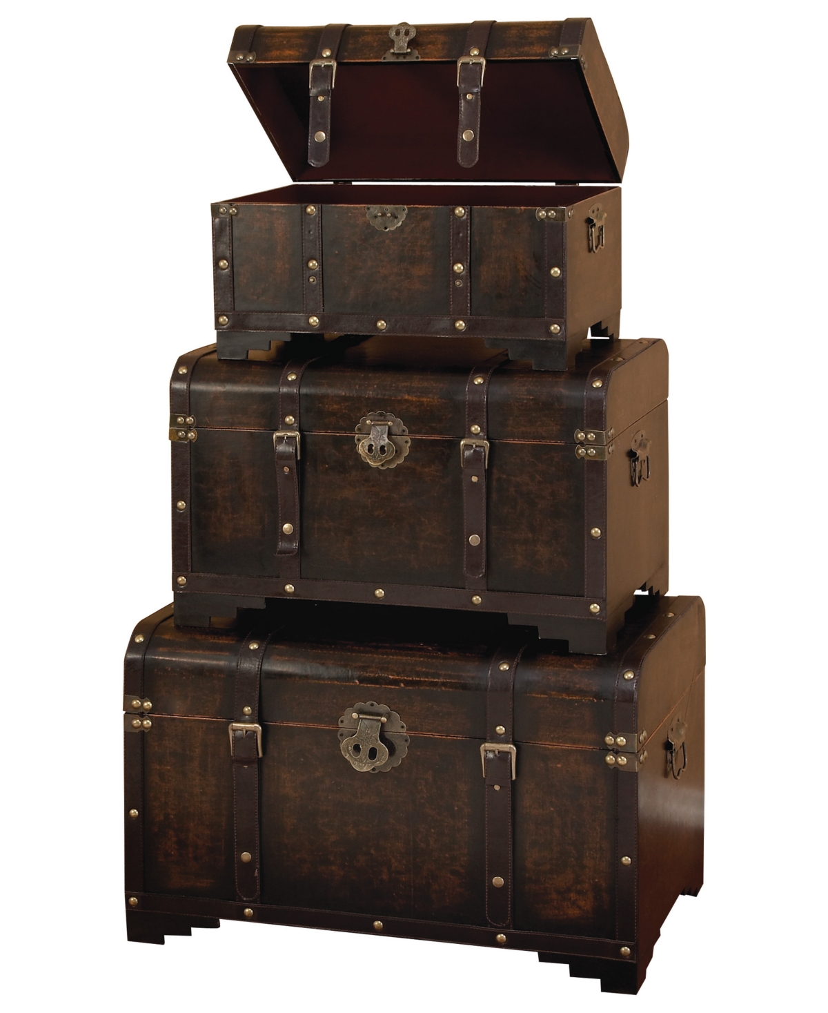 Click here for Wood Traditional Trunk  Set of 3 - Brown prices