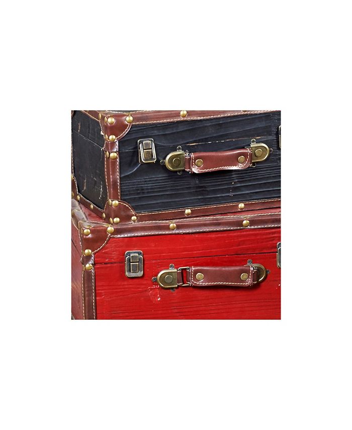 Rosemary Lane Wood Farmhouse Trunk, Set of 3 - Macy's