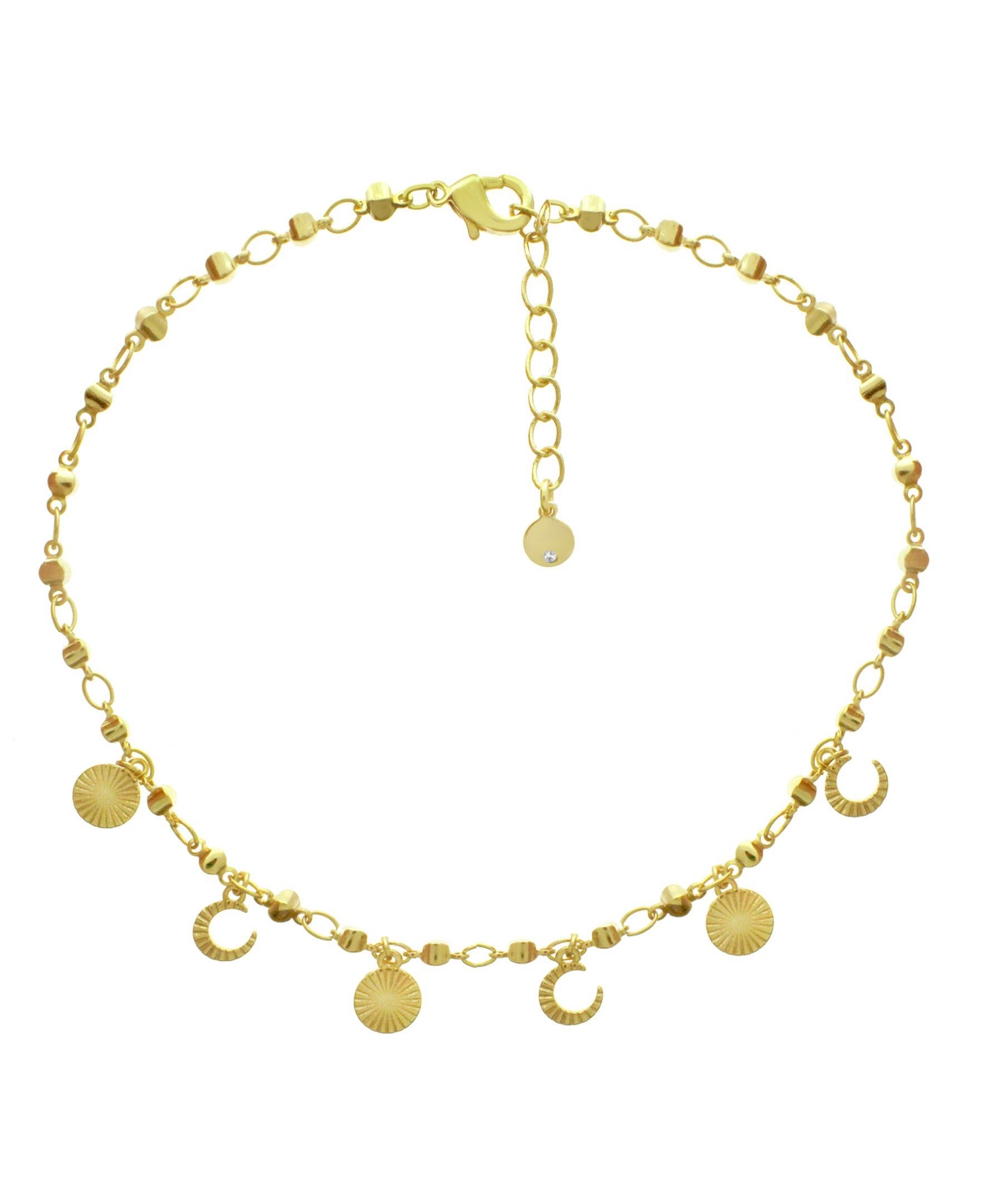 Click here for And Now This Moon and Disc Charm Anklet in Gold or... prices