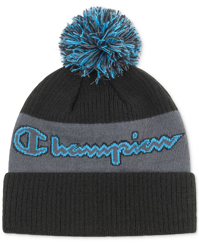 Champion Men's Outlined Logo Pom Beanie - Macy's
