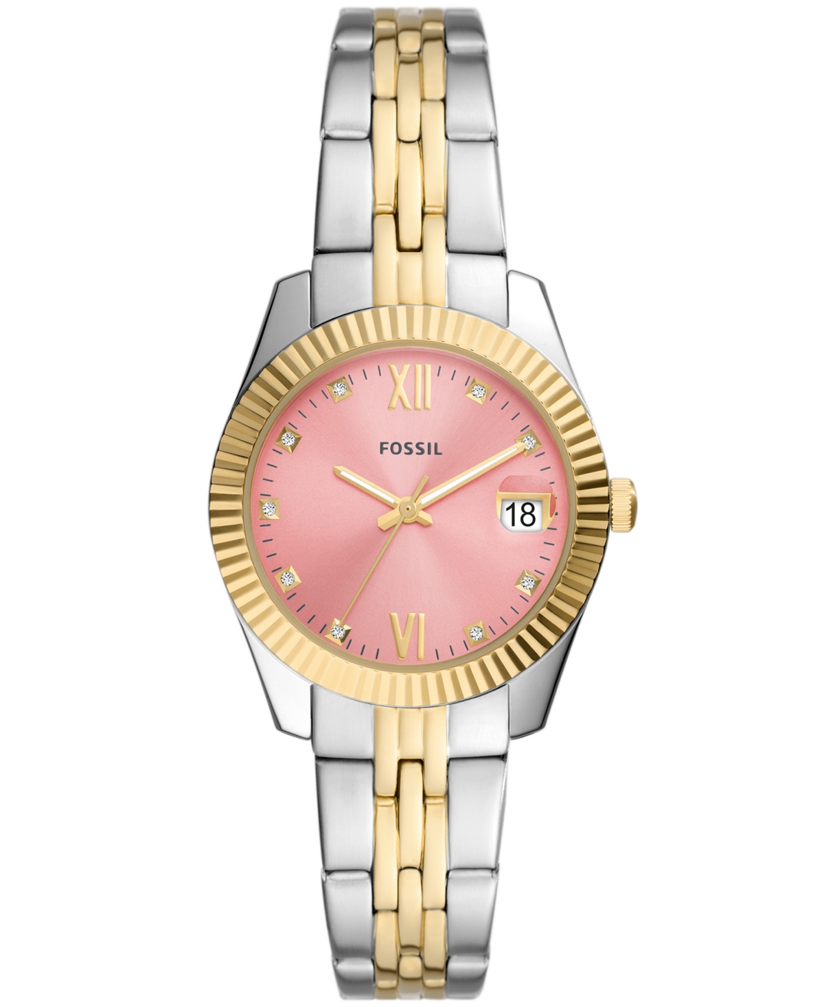 Fossil Ladies Scarlett Mini Two-tone Stainless Steel Bracelet Watch ...