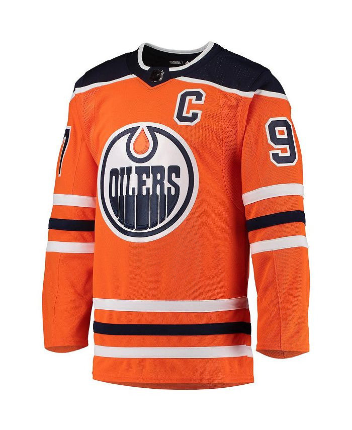 adidas Men's Connor Mcdavid Orange Edmonton Oilers Home Captain Patch ...