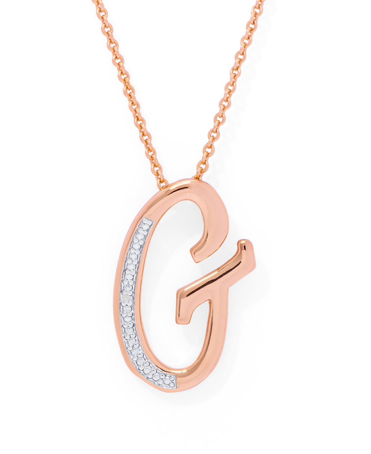 Click here for Diamond Accent Initial Pendant Necklace 18 in Gold... prices