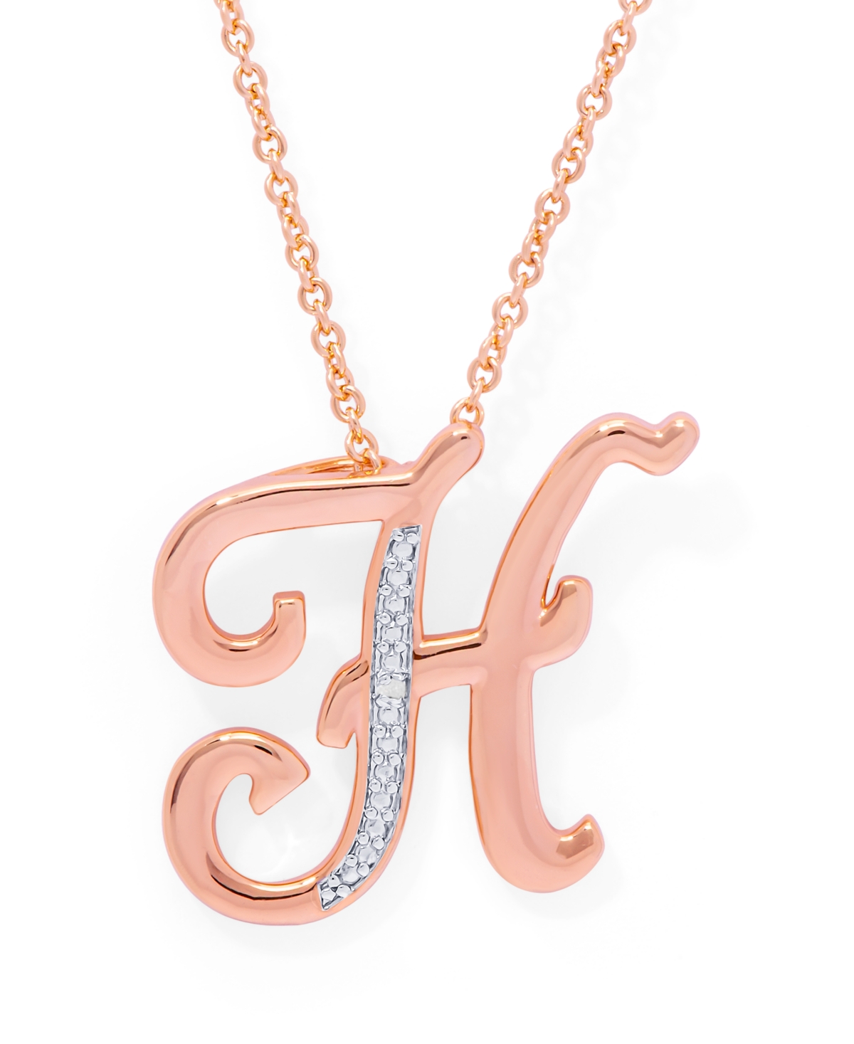 Click here for Diamond Accent Initial Pendant Necklace 18 in Gold... prices