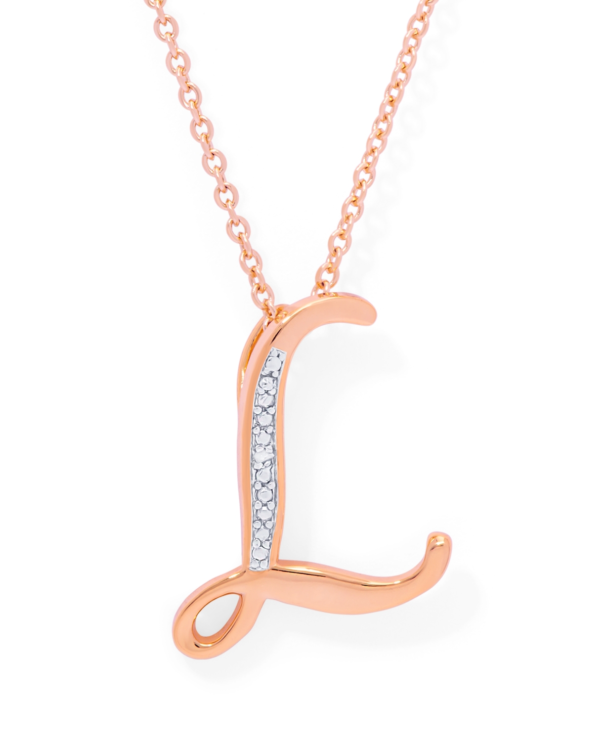Click here for Diamond Accent Initial Pendant Necklace 18 in Gold... prices