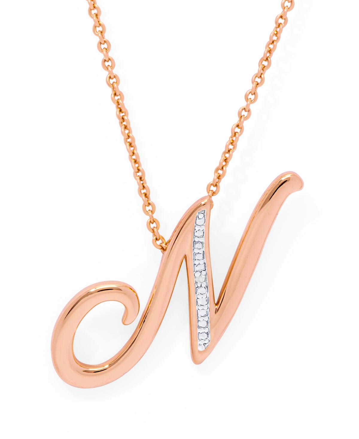 Click here for Diamond Accent Initial Pendant Necklace 18 in Gold... prices