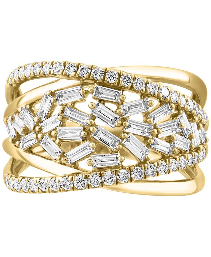 EFFY Collection EFFY® Diamond Baguette Cluster Ring (7/8 ct. t.w.) in ...