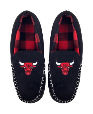 Men's FOCO Chicago Bulls Team Logo Flannel Moccasin Slippers - Macy's