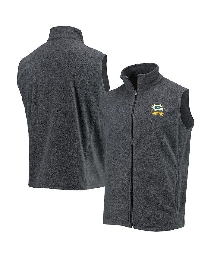 Dunbrooke Men's Gray Green Bay Packers Houston Fleece Full-Zip Vest ...