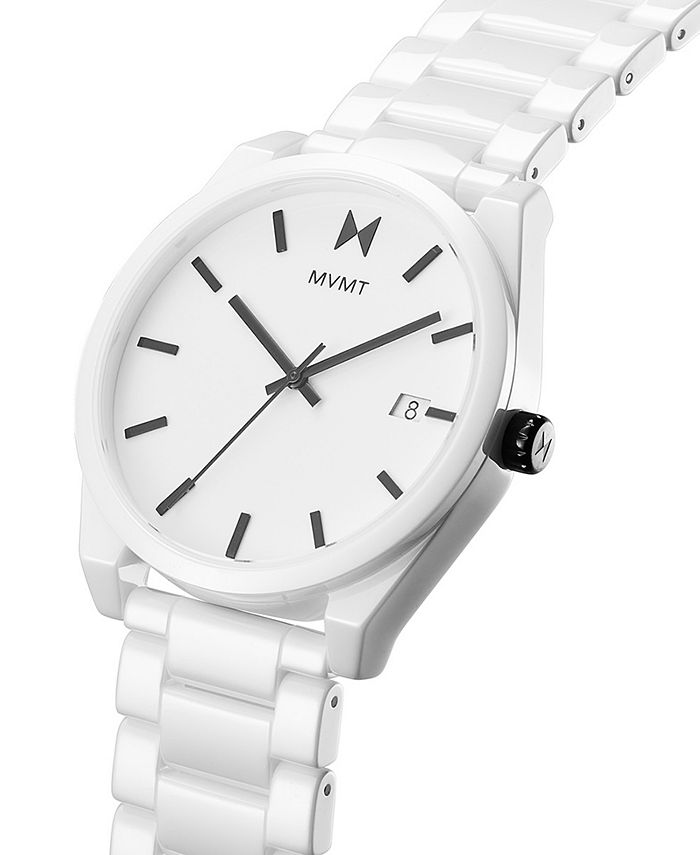 MVMT Element White Ceramic Bracelet Watch 43mm - Macy's