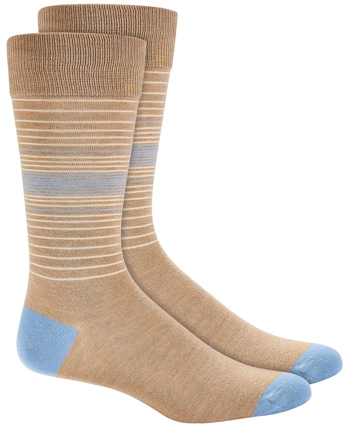 Alfani Men's Tan Striped Crew Socks, Created for Macy's - Macy's