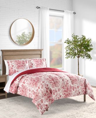 Sunham Red Bloom 3-Pc Comforter Sets, Created For Macy's - Macy's