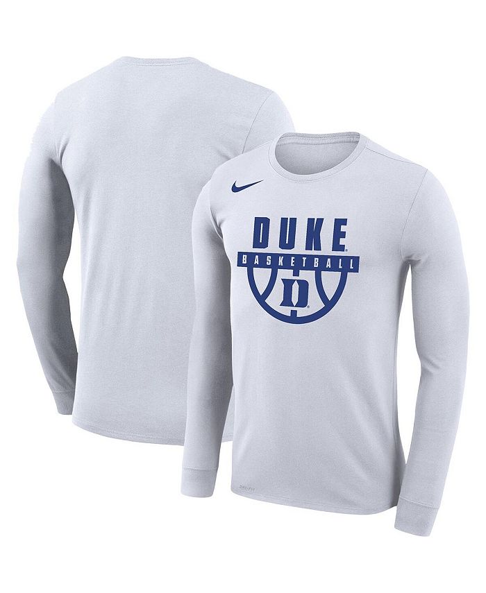 Nike Men's White Duke Blue Devils Basketball Drop Legend Long Sleeve ...