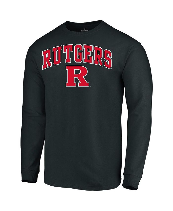 Fanatics Men's Black Rutgers Scarlet Knights Campus Logo Long Sleeve T ...