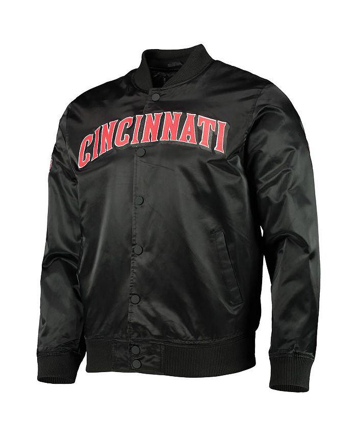 Pro Standard Men's Black Cincinnati Reds Wordmark Satin Full-Snap ...