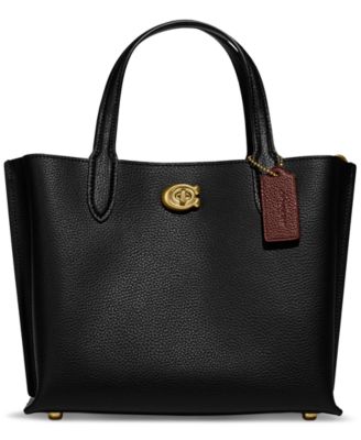 Coach Polished Pebble Leather Willow Tote 24 with Convertible Straps ...