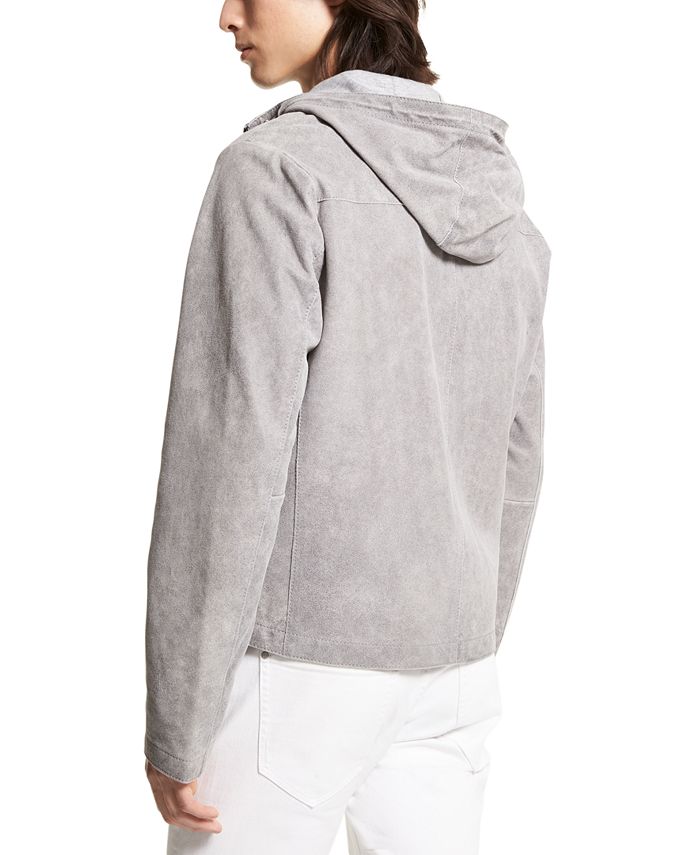 Michael Kors Men's Acid-Wash Suede Jacket - Macy's