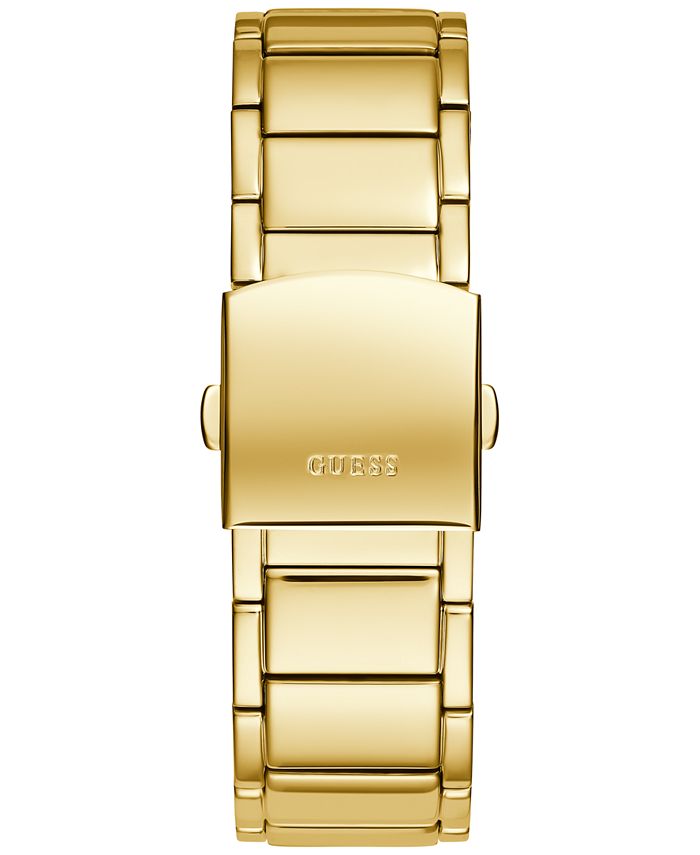 GUESS Men's Gold-Tone Stainless Steel Bracelet Watch 43mm - Macy's