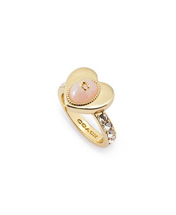 COACH Women's Heart faux stone Ring - Macy's
