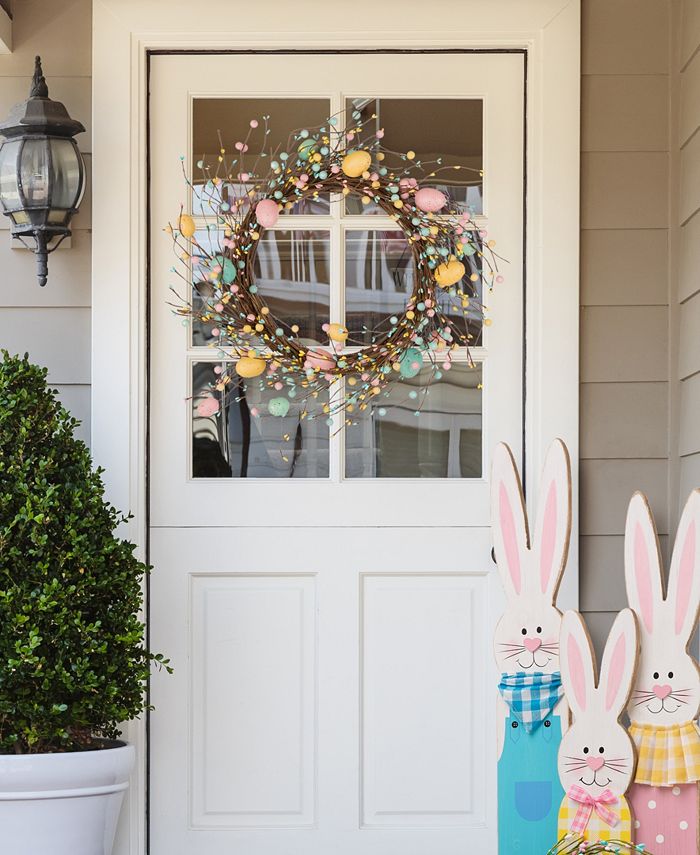 Glitzhome Easter Eggs Wreath - Macy's