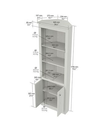 Inval America Two Door Corner Bookshelf - Macy's