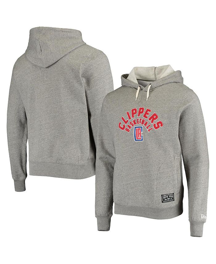 New Era Men's Heathered Gray LA Clippers French Terry Chenille Fleece ...