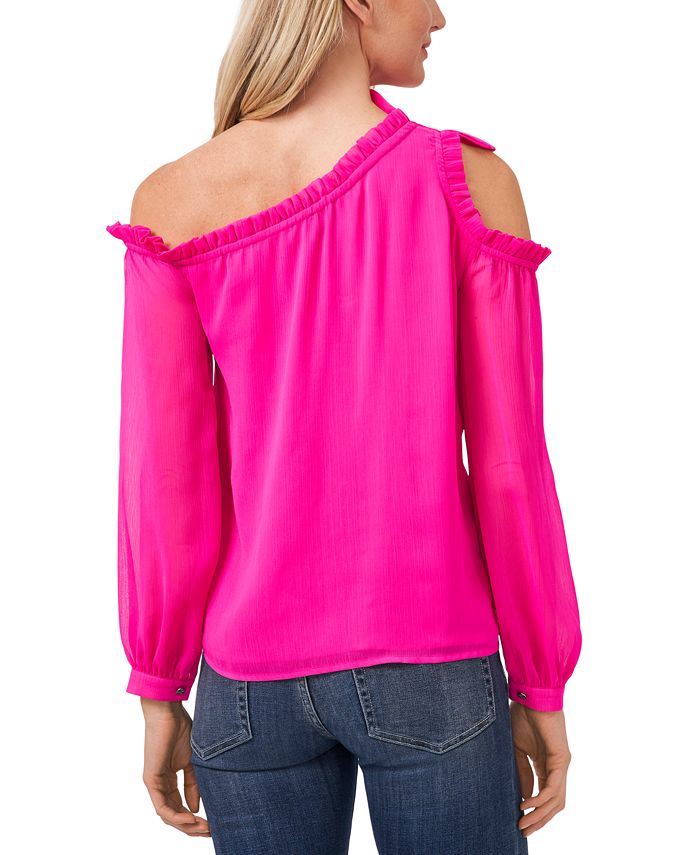 Cece Ruffled Asymmetric Cold Shoulder Top And Reviews Tops Women Macys