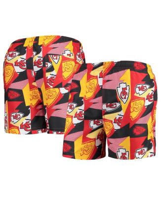 Men's Red and Gold Kansas City Chiefs Geo Print Swim Trunks