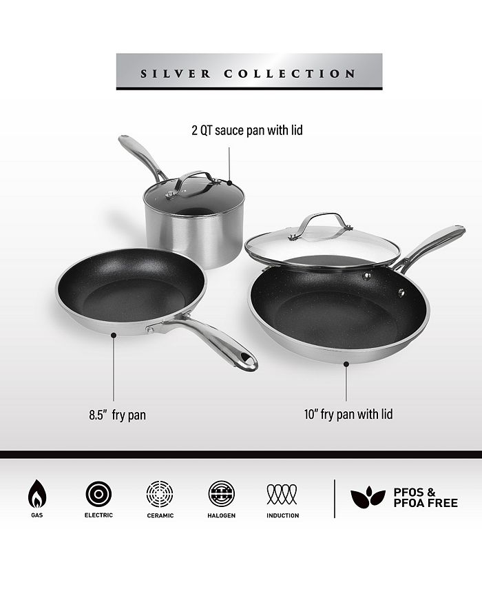 Granite Stone Diamond Silver Collection 5-Pc. Titanium Diamond Infused ...