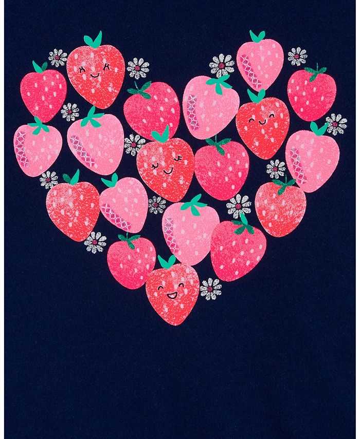 Carter's Toddler Girls Berry Heart Ruffle Jersey T-shirt - Macy's