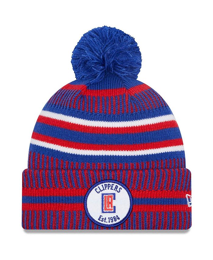 New Era Men's Royal LA Clippers Team Sport Cuffed Knit Hat with Pom ...