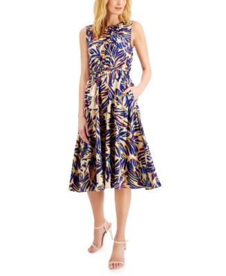 Tahari ASL Women's Printed Belted Dress - Macy's